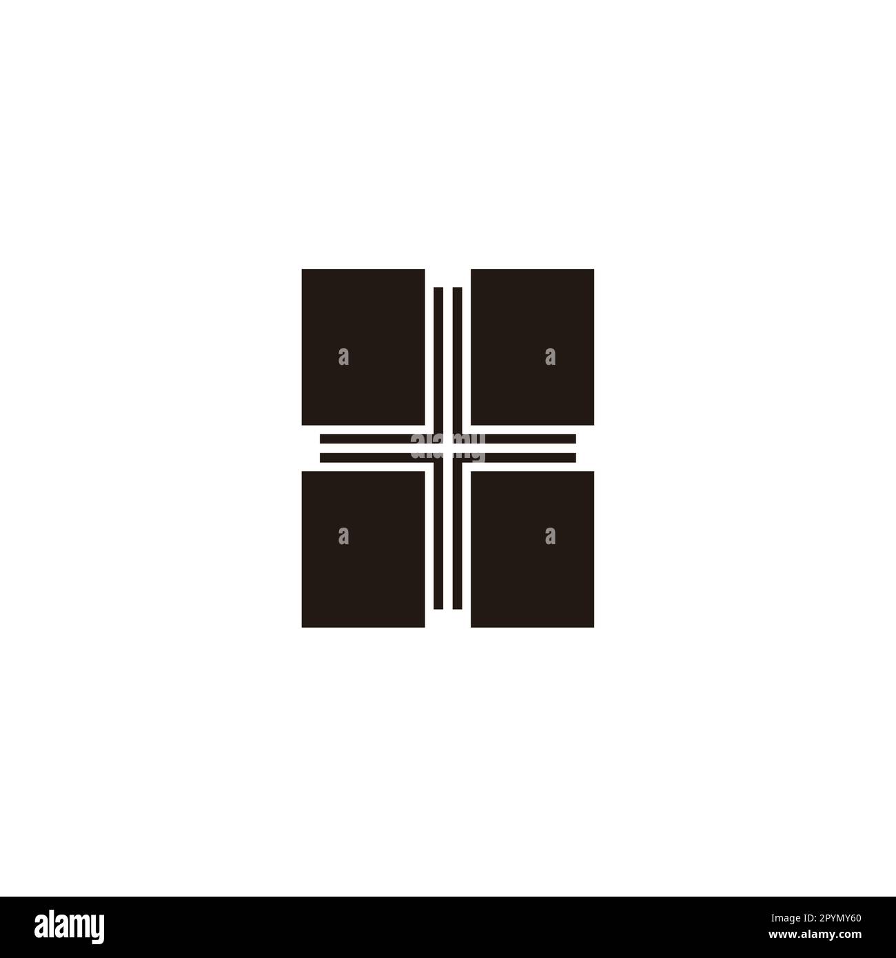 Four figure, lines geometric symbol simple logo vector Stock Vector ...