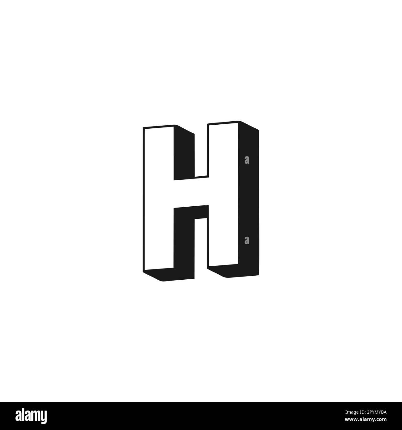 Letter H 3d geometric symbol simple logo vector Stock Vector Image ...