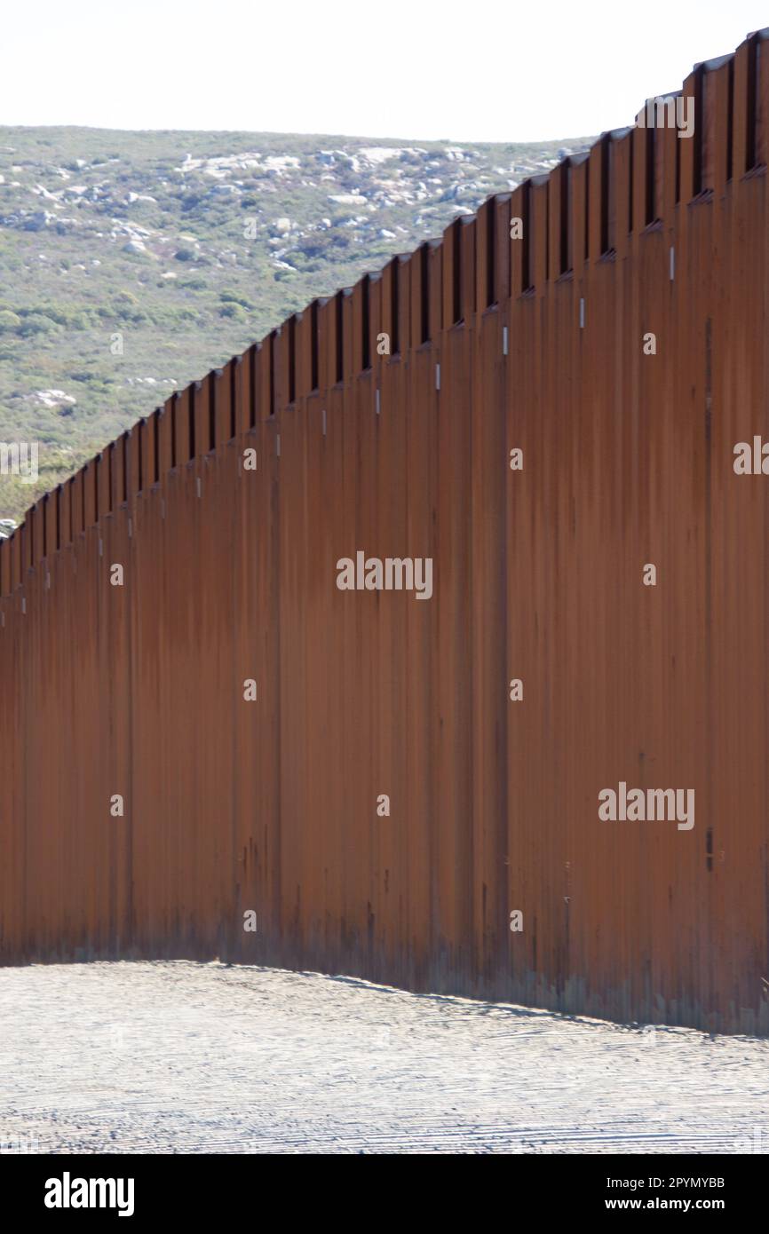 Campo, CA, USA - November 13, 2021: Views of the US border wall located ...