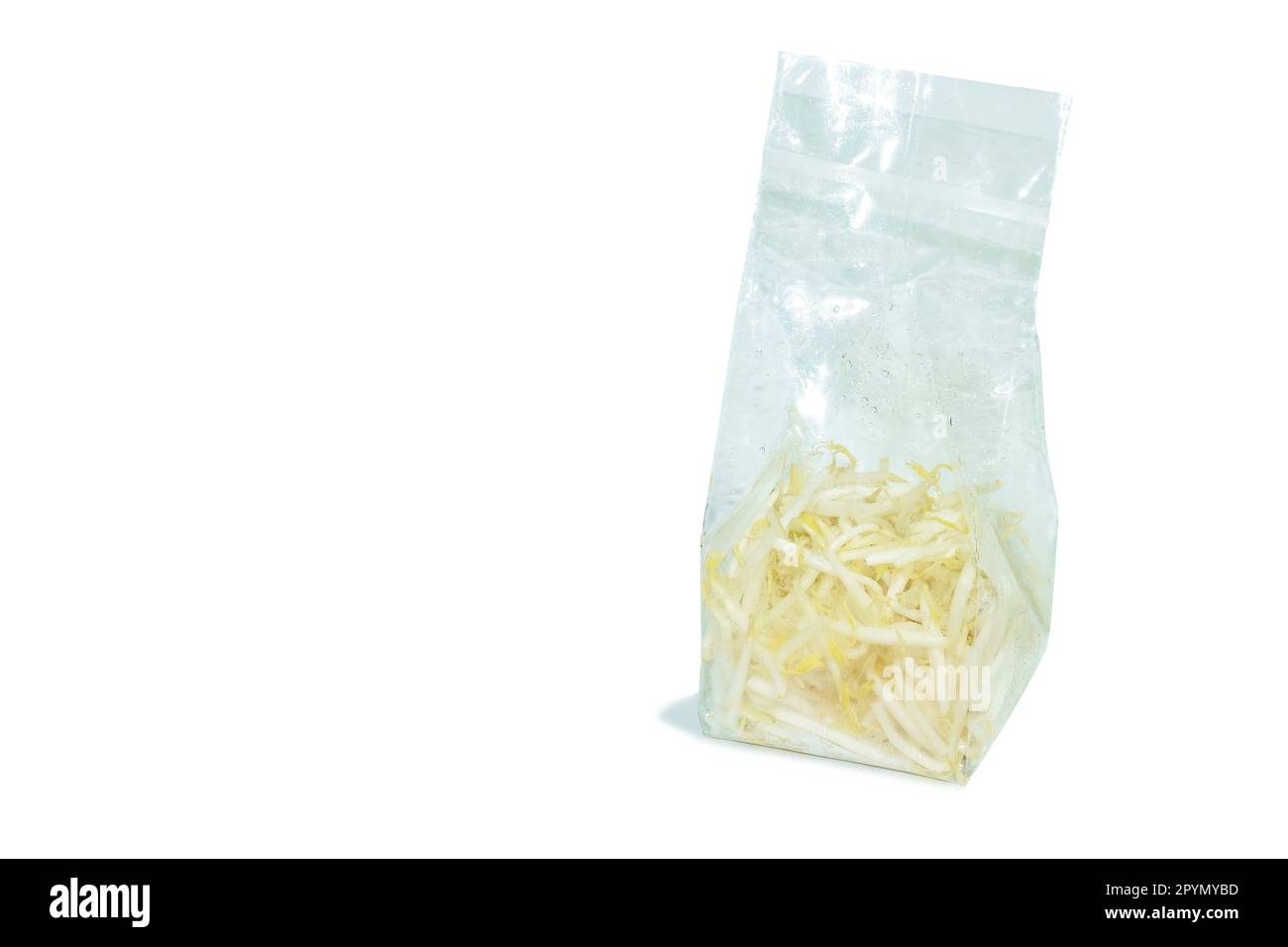 fresh bean sprout raw food In translucent plastic packaging arranging ...