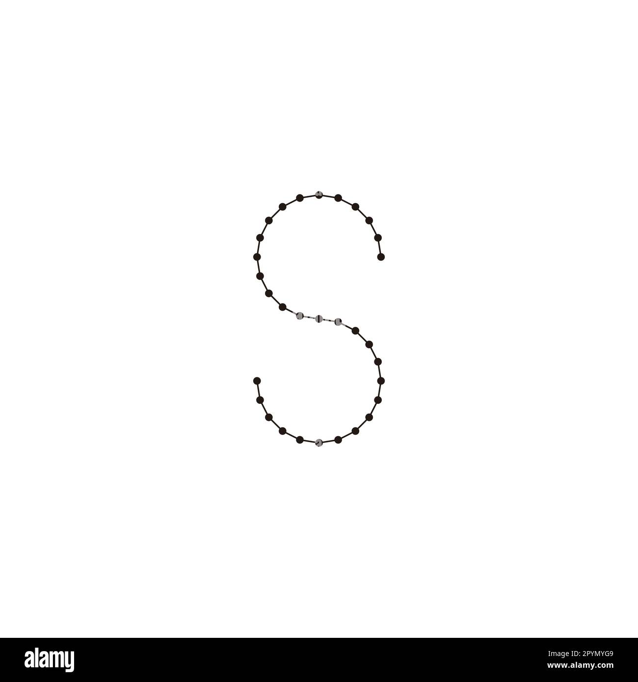 Letter S line, molecules geometric simple symbol logo vector Stock ...