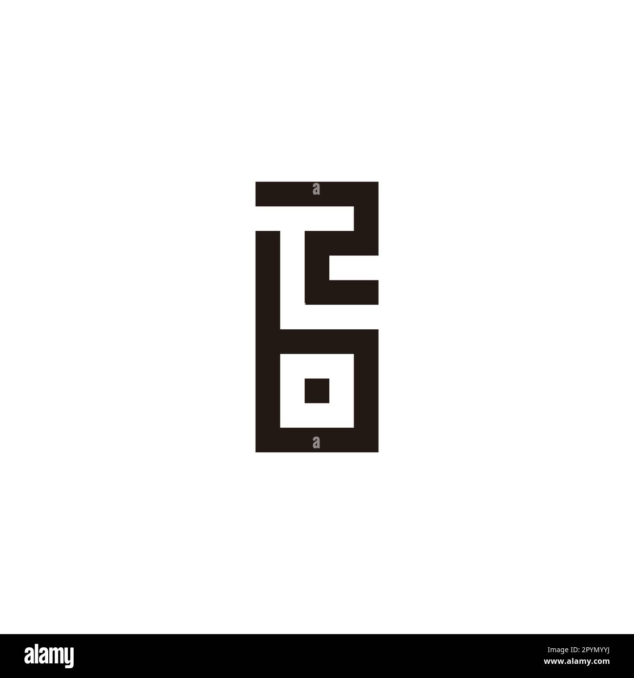 Letter b number 2 square geometric symbol simple logo vector Stock ...