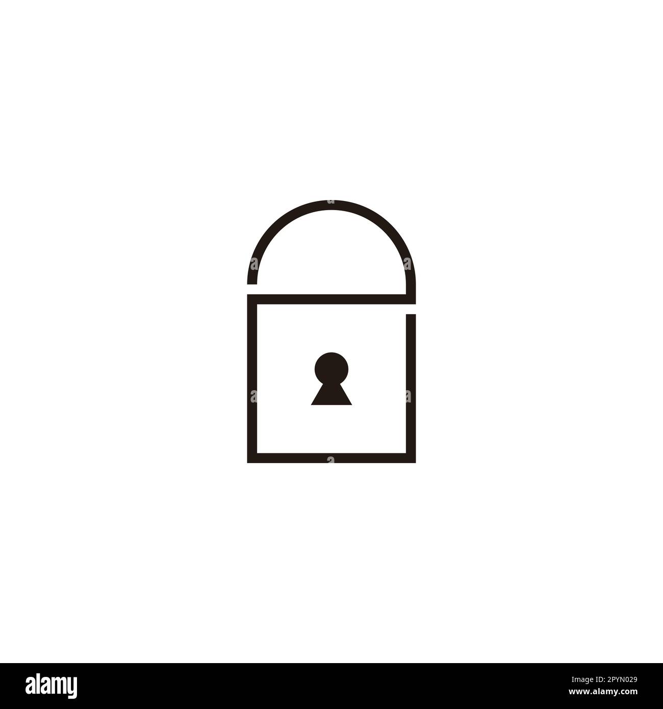 Number 2 padlock, line geometric symbol simple logo vector Stock Vector ...