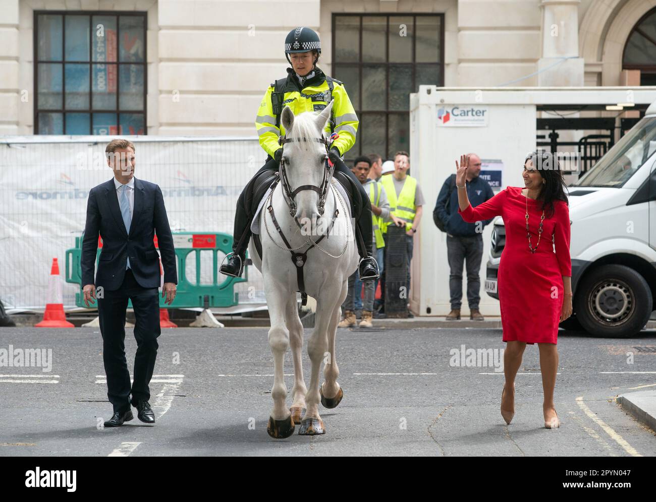 Home Secretary Suella Braverman (right) with Inspector Alexandra ...