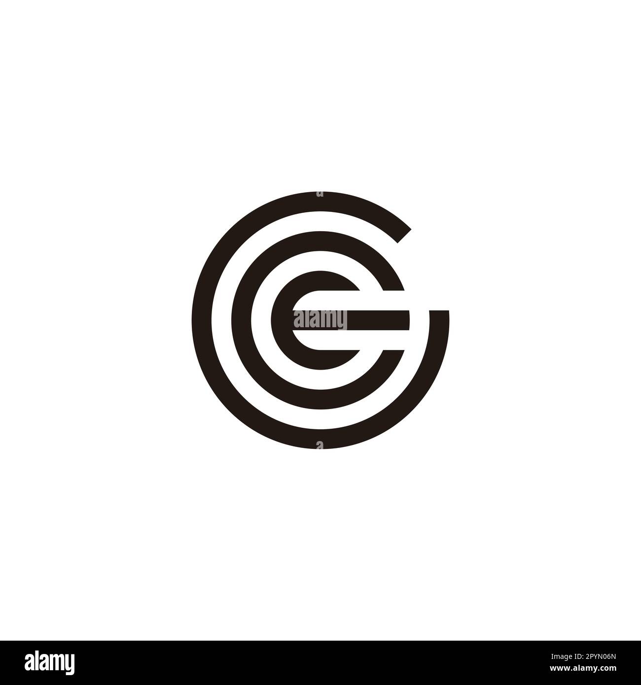 Letter G, C and E circle geometric symbol simple logo vector Stock ...