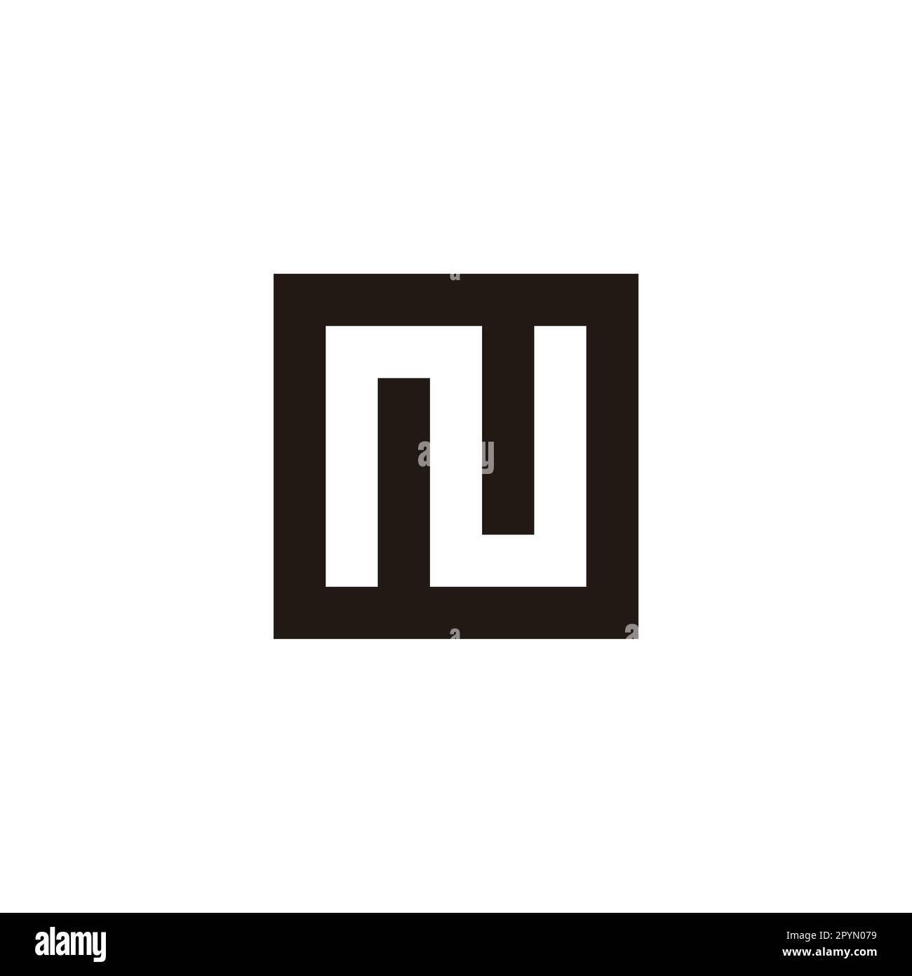 Letter N outline, square geometric symbol simple logo vector Stock ...
