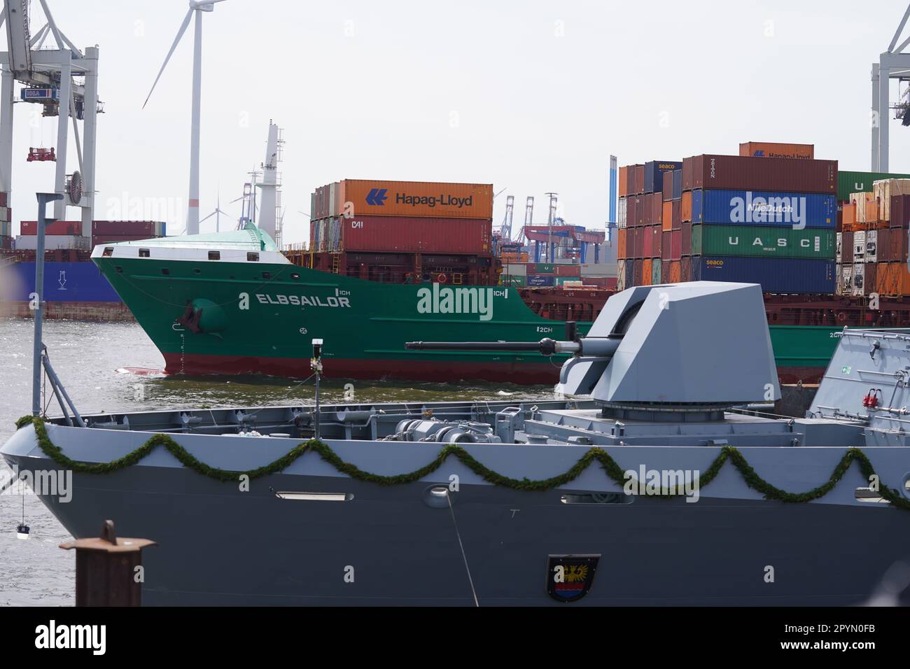 Hamburg, Germany. 04th May, 2023. A container ship sails during the ...