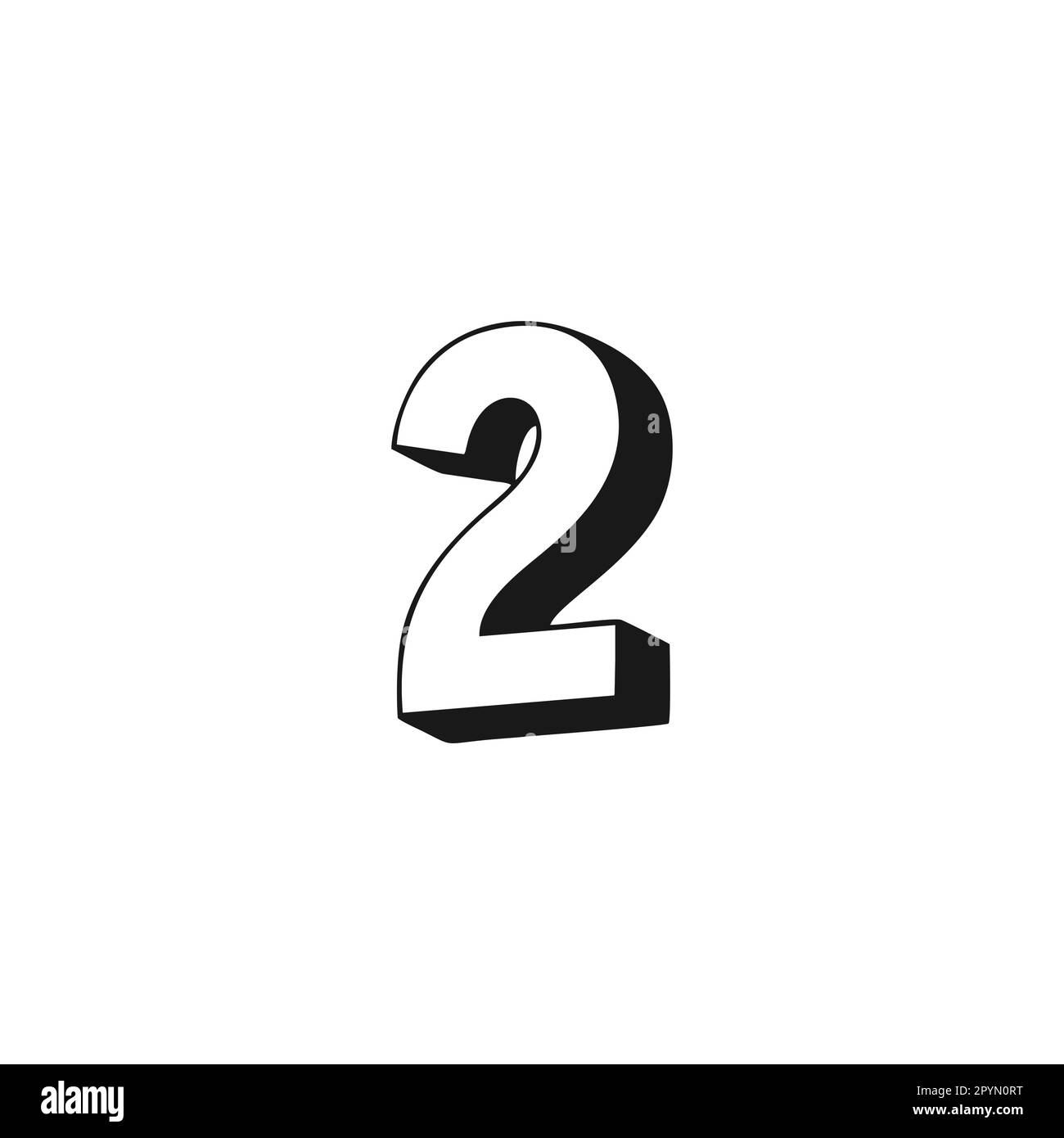 Number 2 3d geometric symbol simple logo vector Stock Vector Image ...