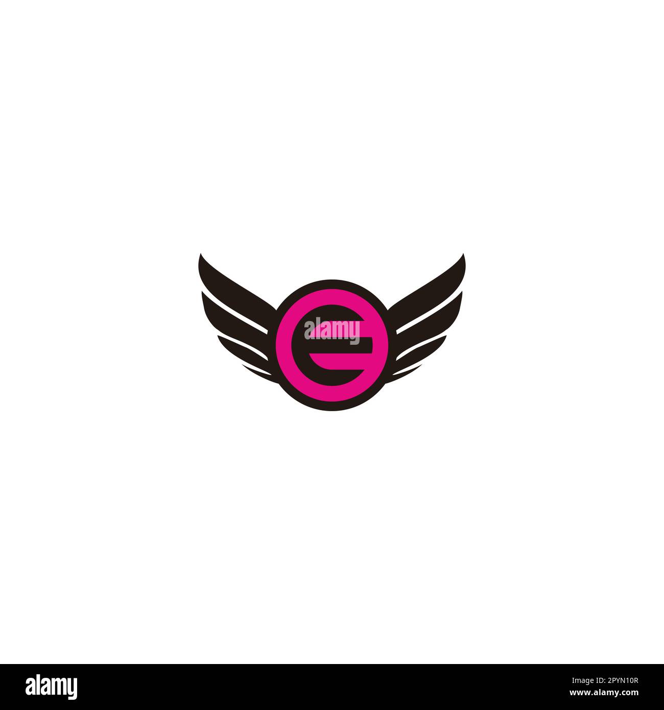Letter E wings, circle geometric simple symbol logo vector Stock Vector ...