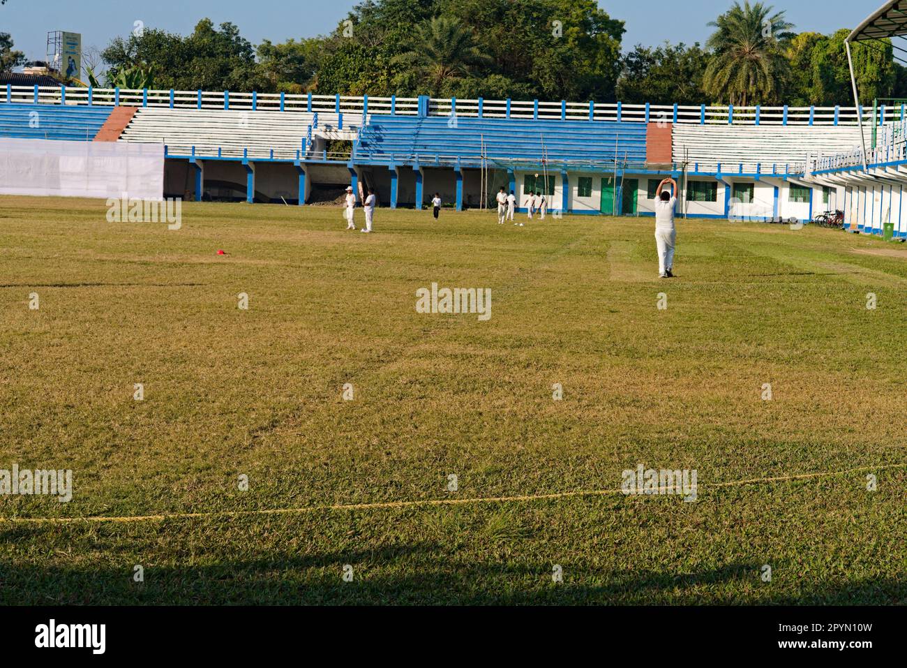 small kids playing cricket in stadium playground in india Stock Photo ...