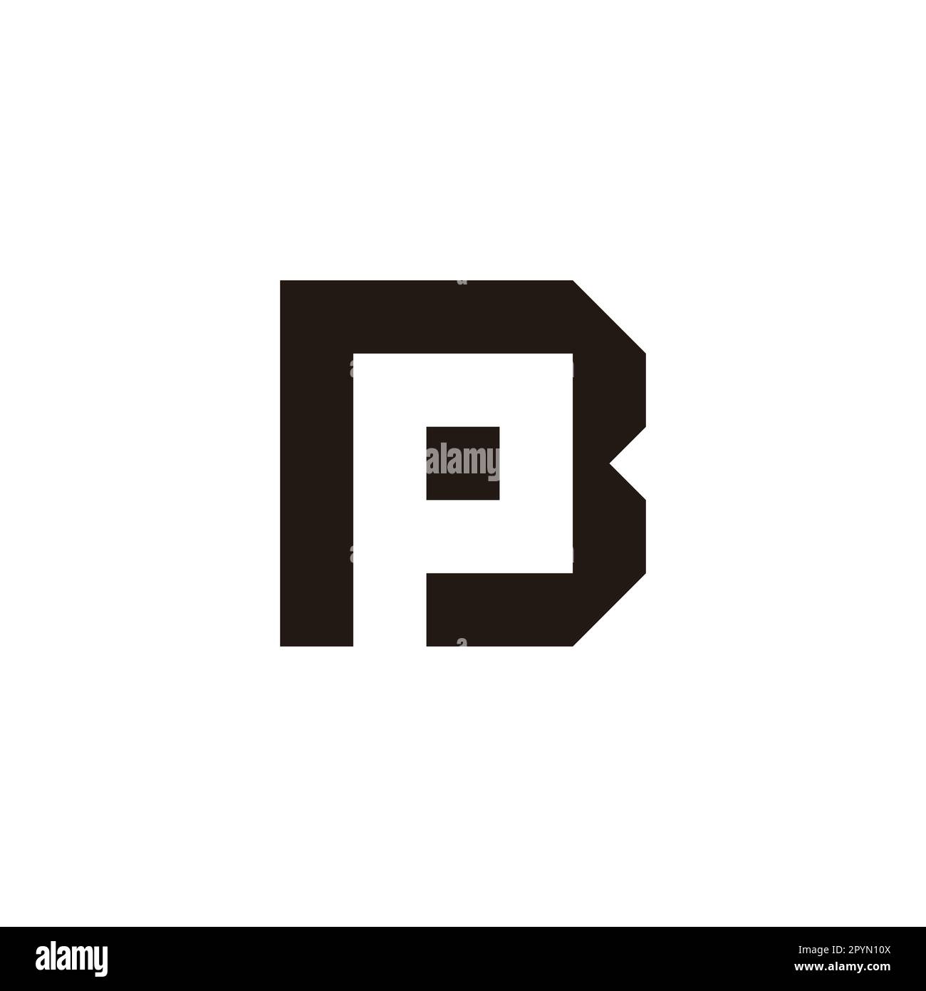 Letter P in B square geometric symbol simple logo vector Stock Vector ...