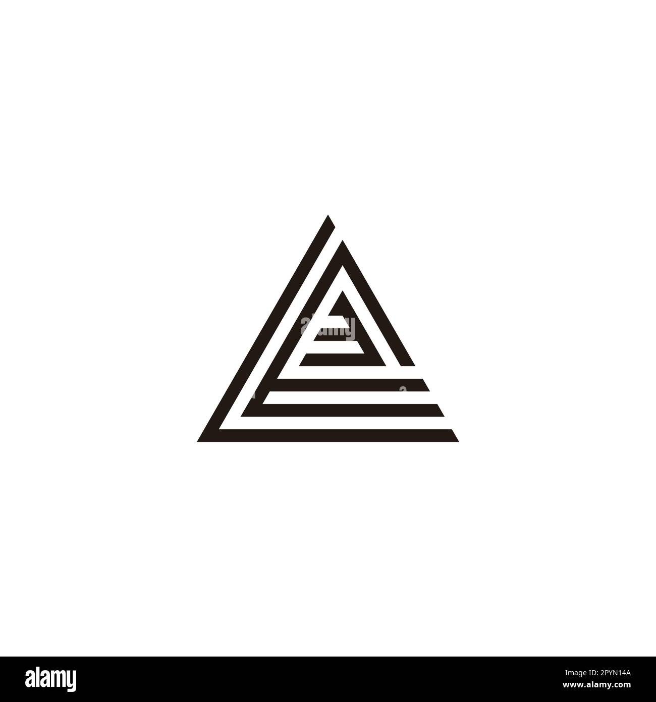 Letter L, E and number 3 triangle geometric symbol simple logo vector ...
