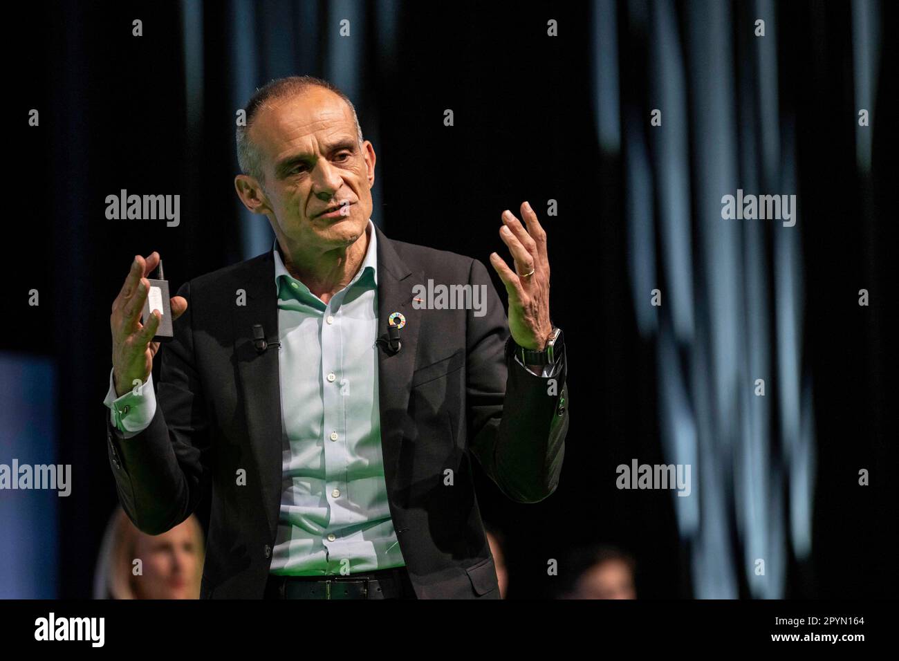 Paris, France. 04th May, 2023. Jean Michel Tricoire former CEO speaks ...