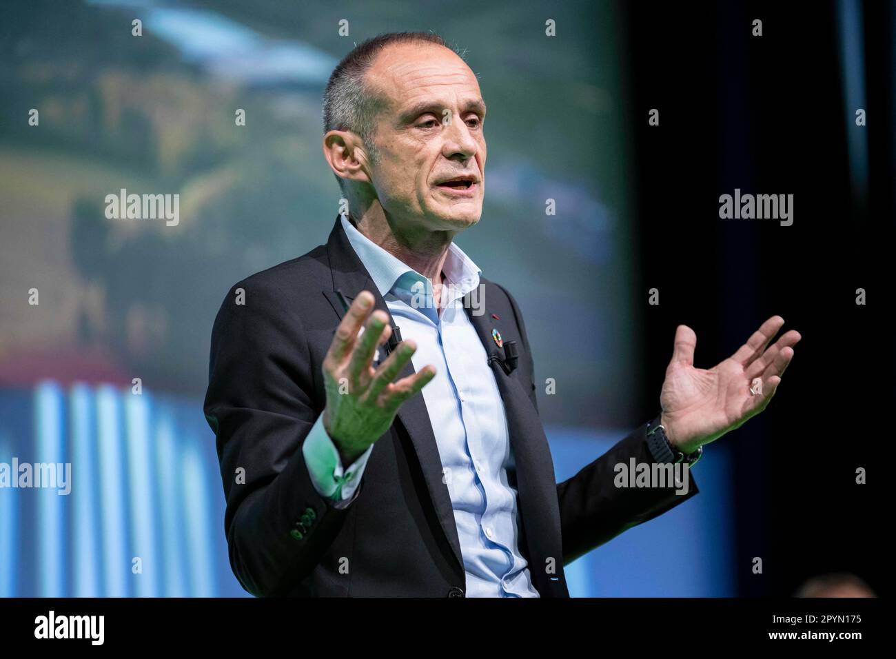 Paris, France. 04th May, 2023. Jean Michel Tricoire former CEO speaks ...