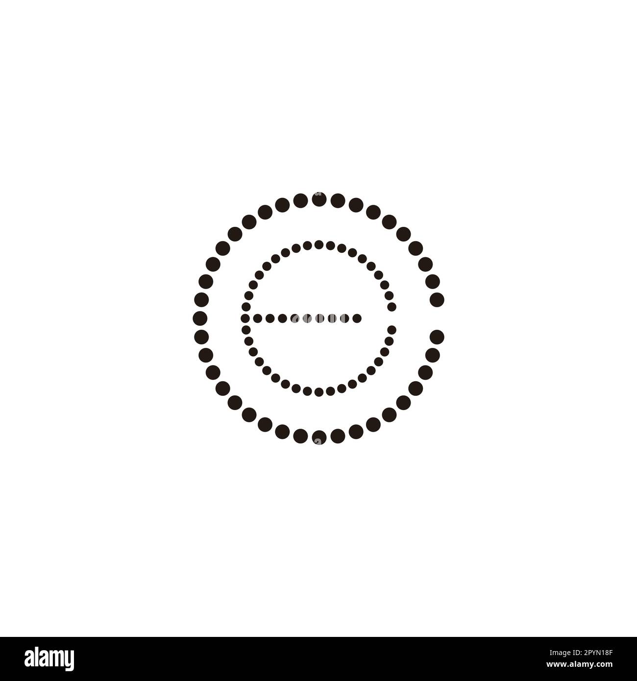 Letter E in C, circles, dots geometric symbol simple logo vector Stock ...