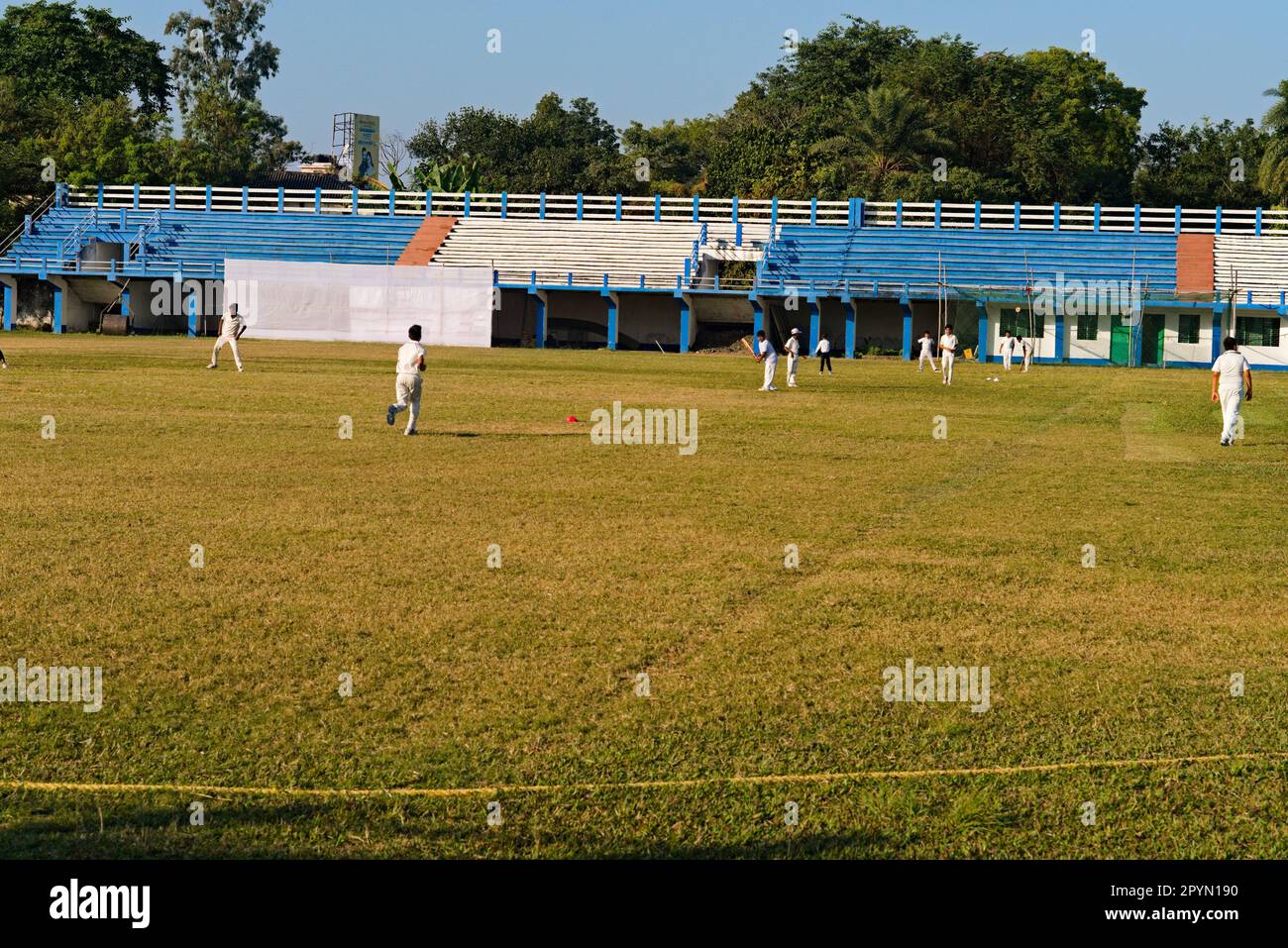 small kids playing cricket in stadium playground in india Stock Photo ...