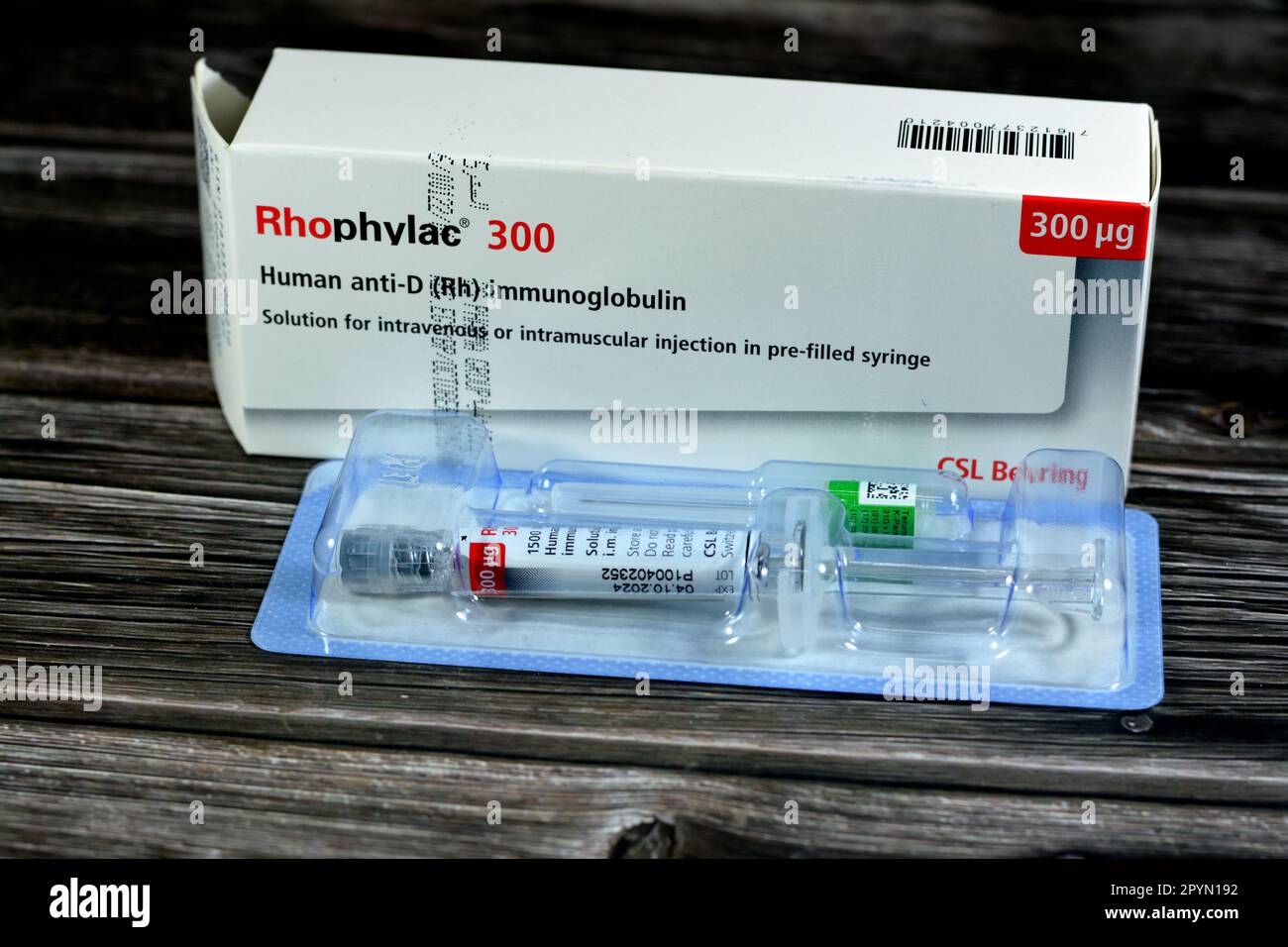 Cairo, Egypt, May 2 2023: Human anti-D (Rh) immunoglobulin Rhophylac ...