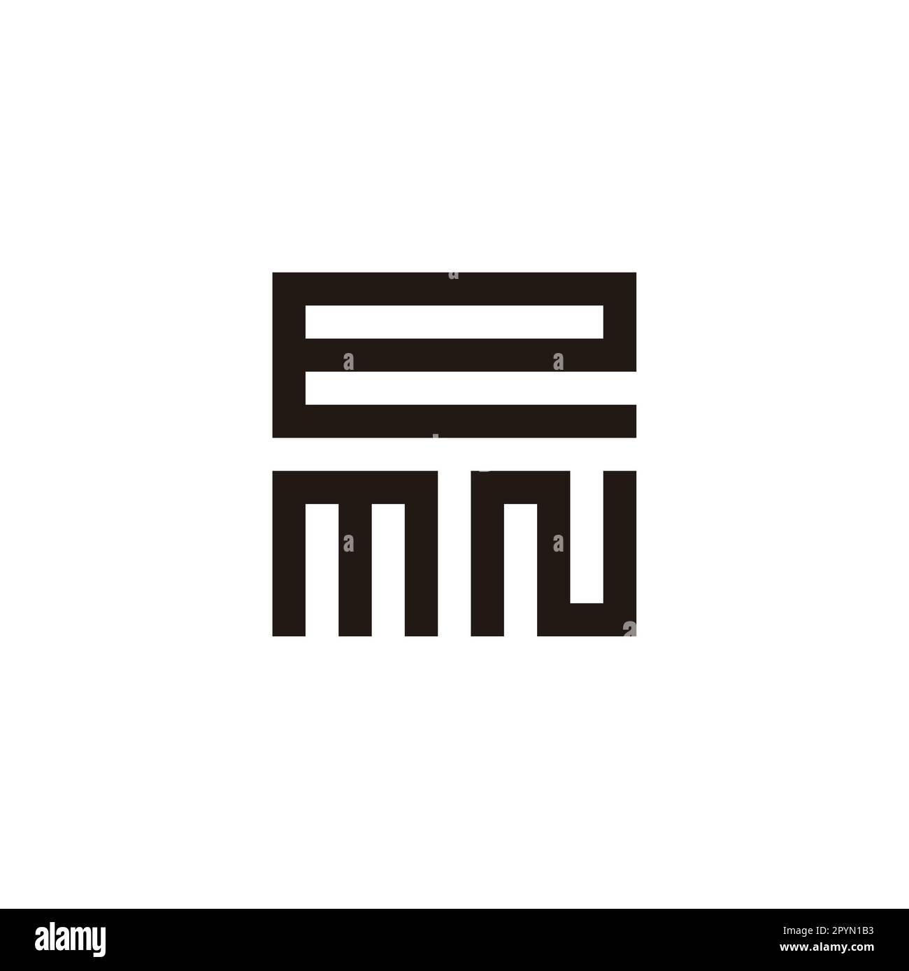 Letter e, m and N square, squares geometric symbol simple logo vector ...