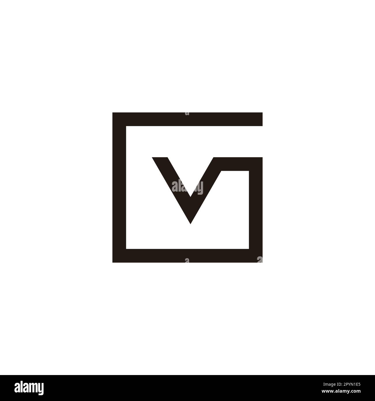 Letter G and v square connect geometric symbol simple logo vector Stock Vector Image & Art - Alamy