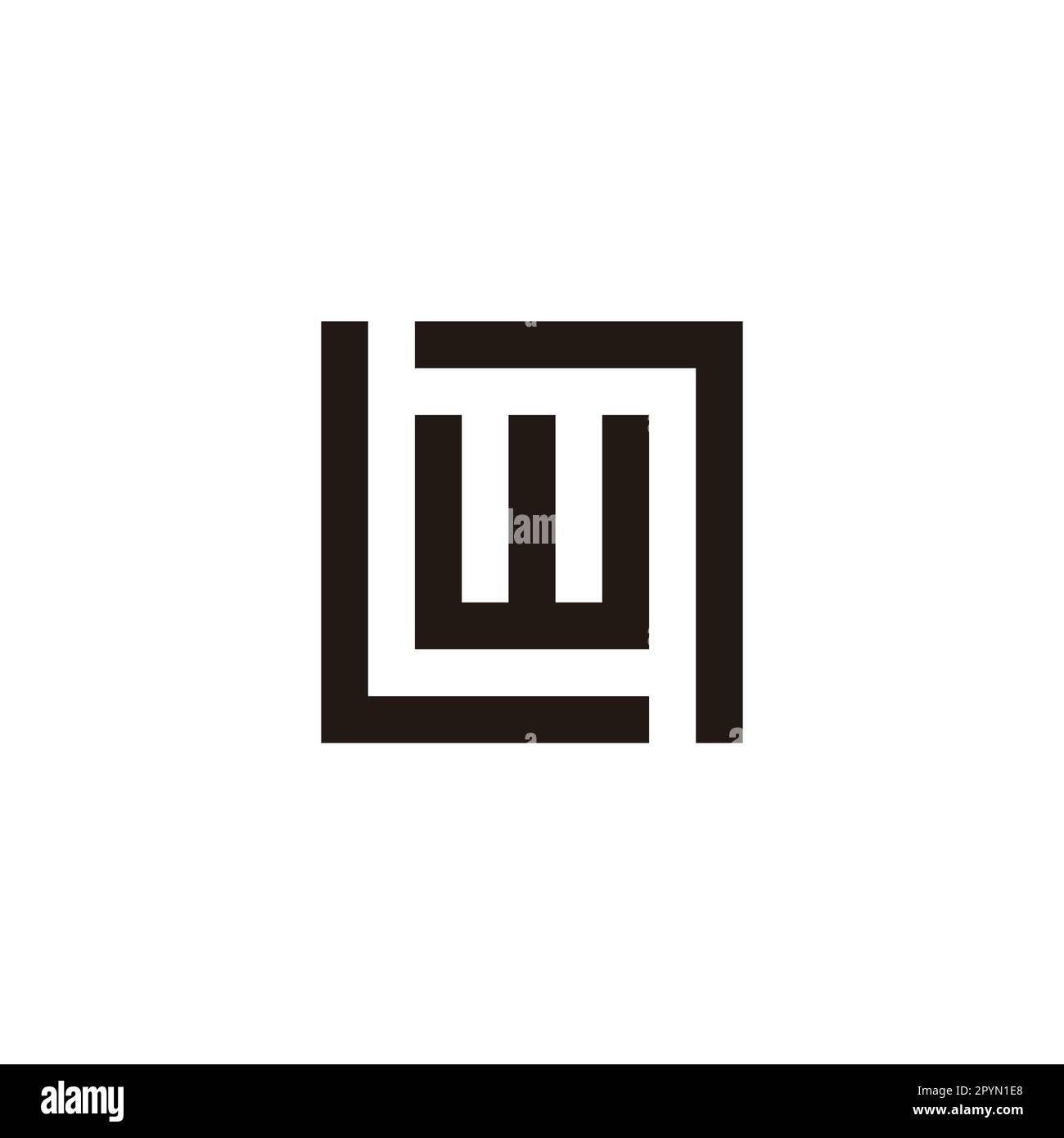 Letter L, W and number 7 square geometric symbol simple logo vector Stock Vector Image & Art - Alamy