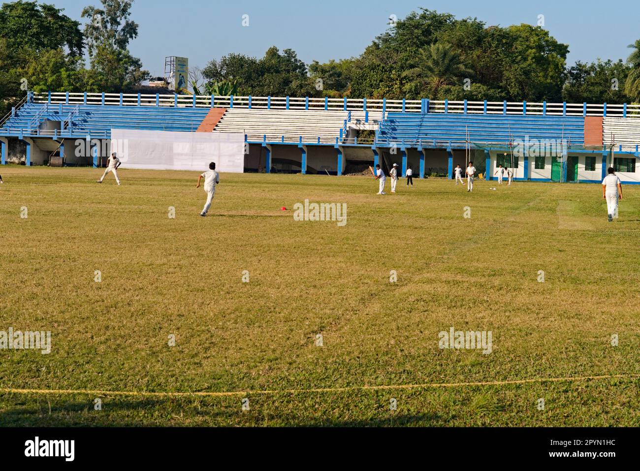 small kids playing cricket in stadium playground in india Stock Photo ...