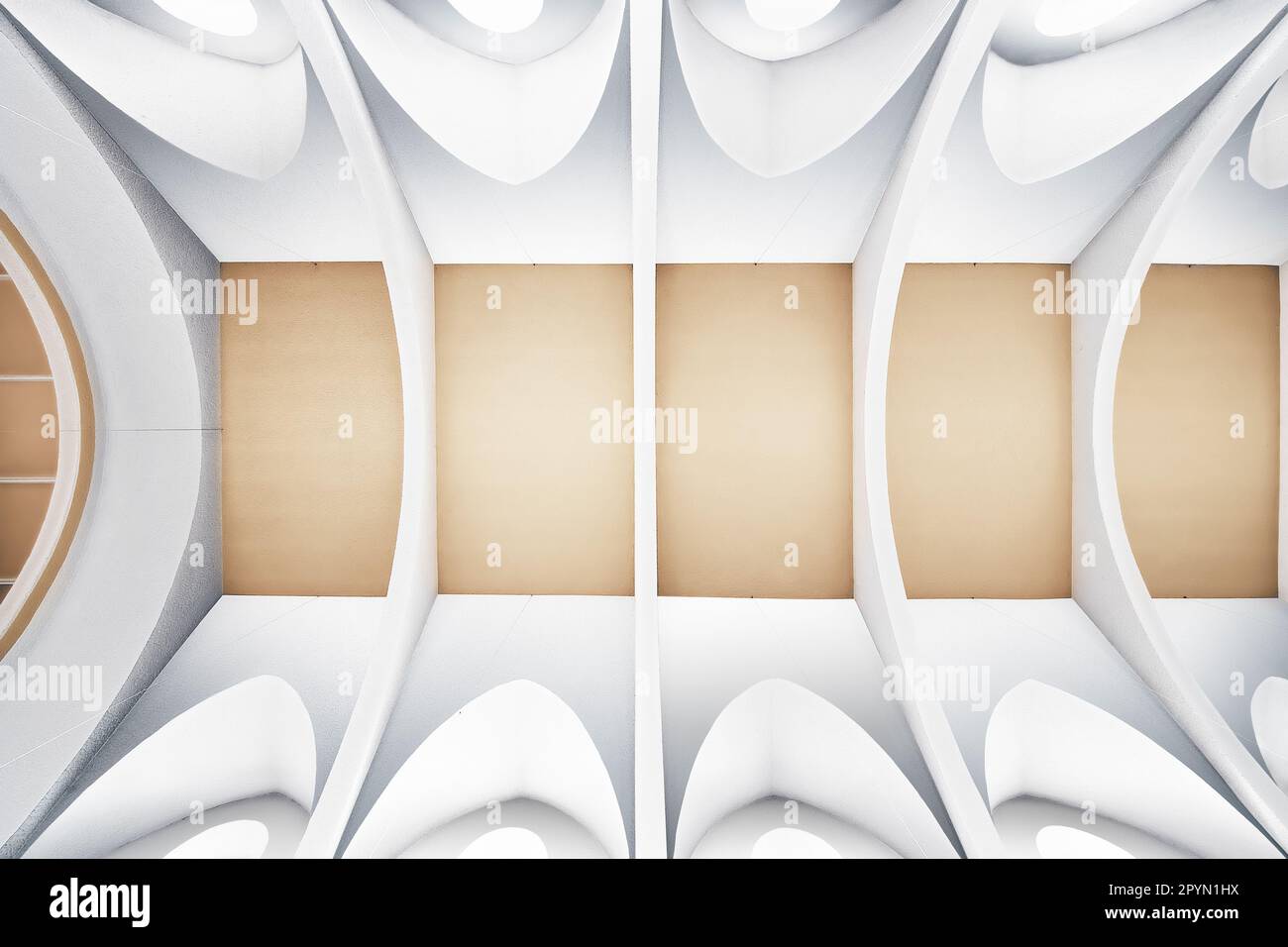 Vaulted ceiling of the Catholic parish church of St. Matthias ...