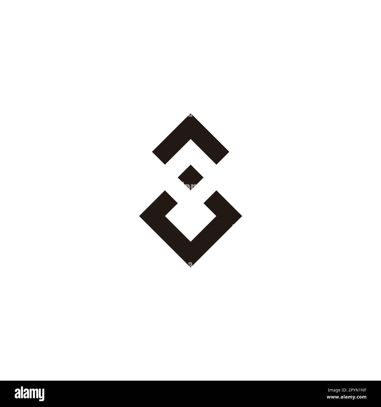 Letter U number 8 square geometric simple symbol logo vector Stock ...