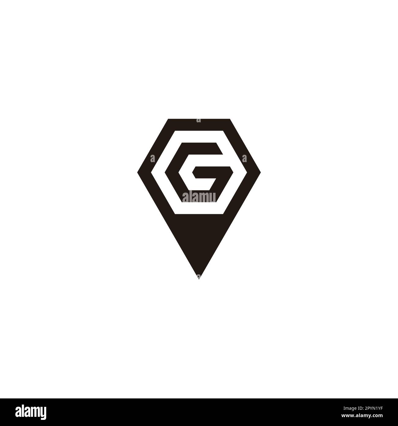 G letter polygon shape logo hi-res stock photography and images - Alamy