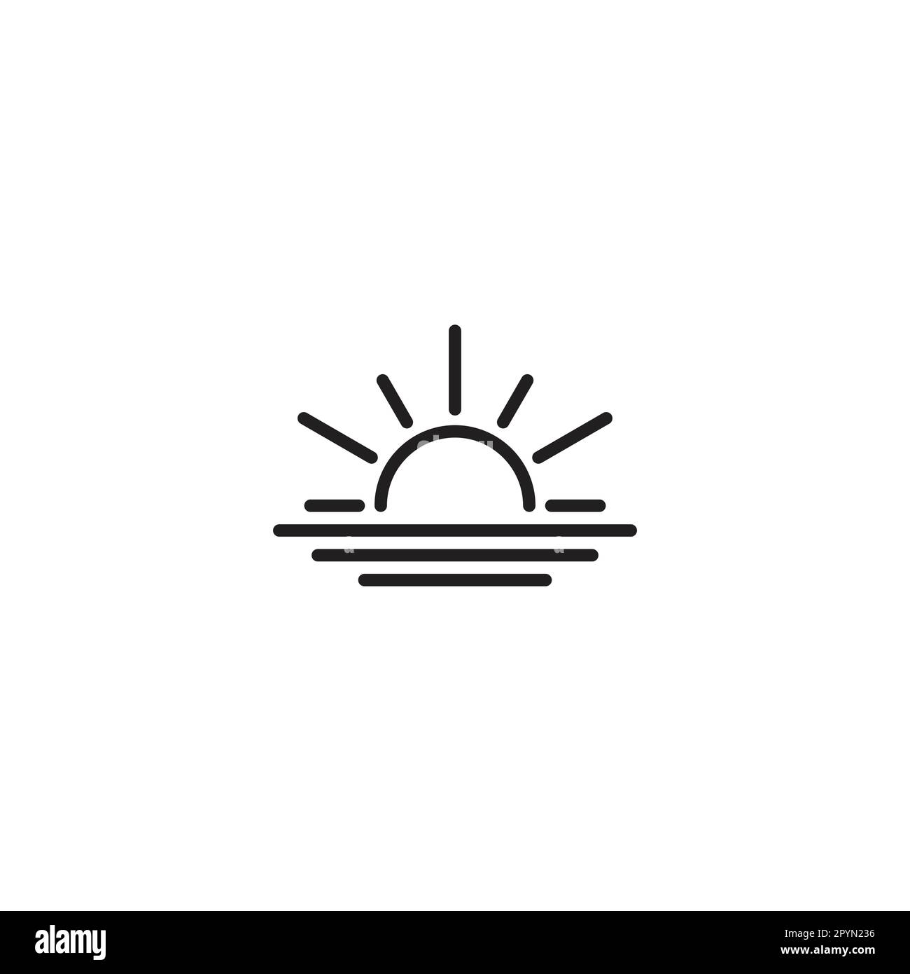 Sunset or sunrise, lines geometric simple symbol logo vector Stock ...