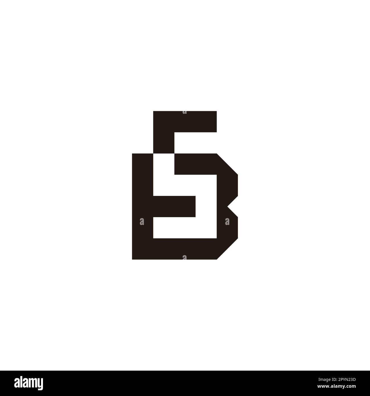 Letter S in B square geometric simple symbol logo vector Stock Vector ...