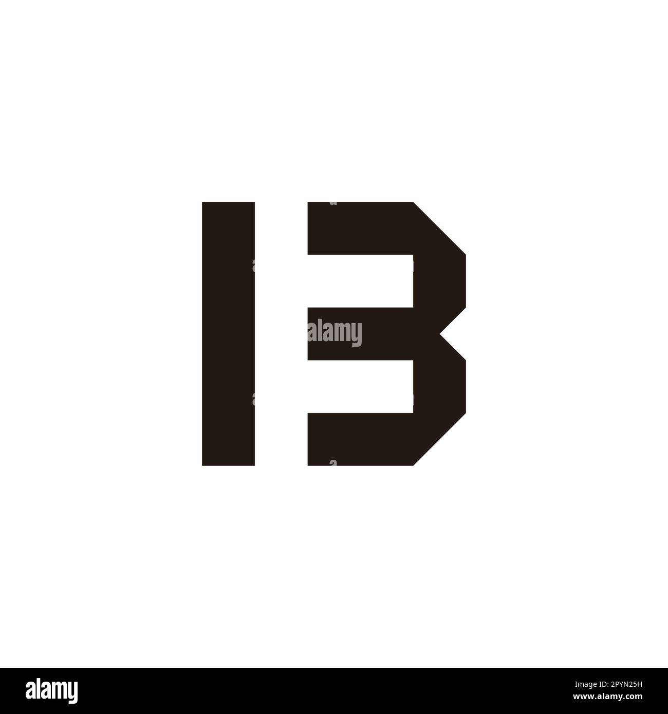 Letter B, number 13 geometric simple symbol logo vector Stock Vector ...