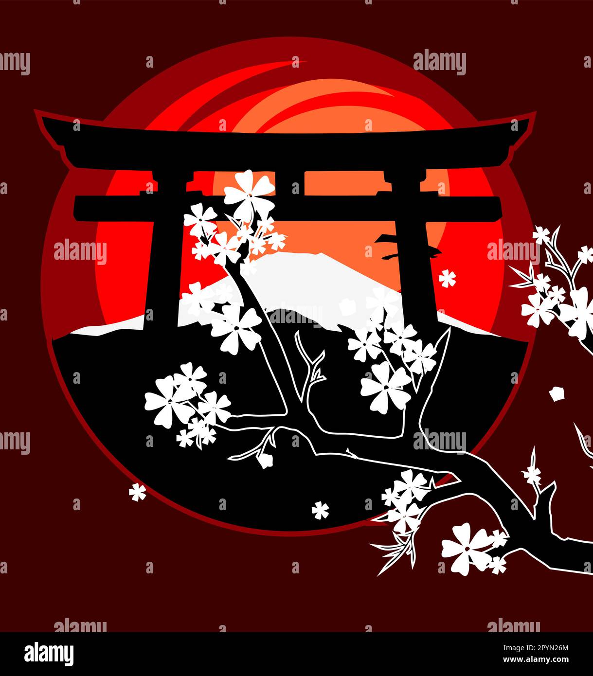 mount fuji japanese art Stock Vector Image & Art - Alamy