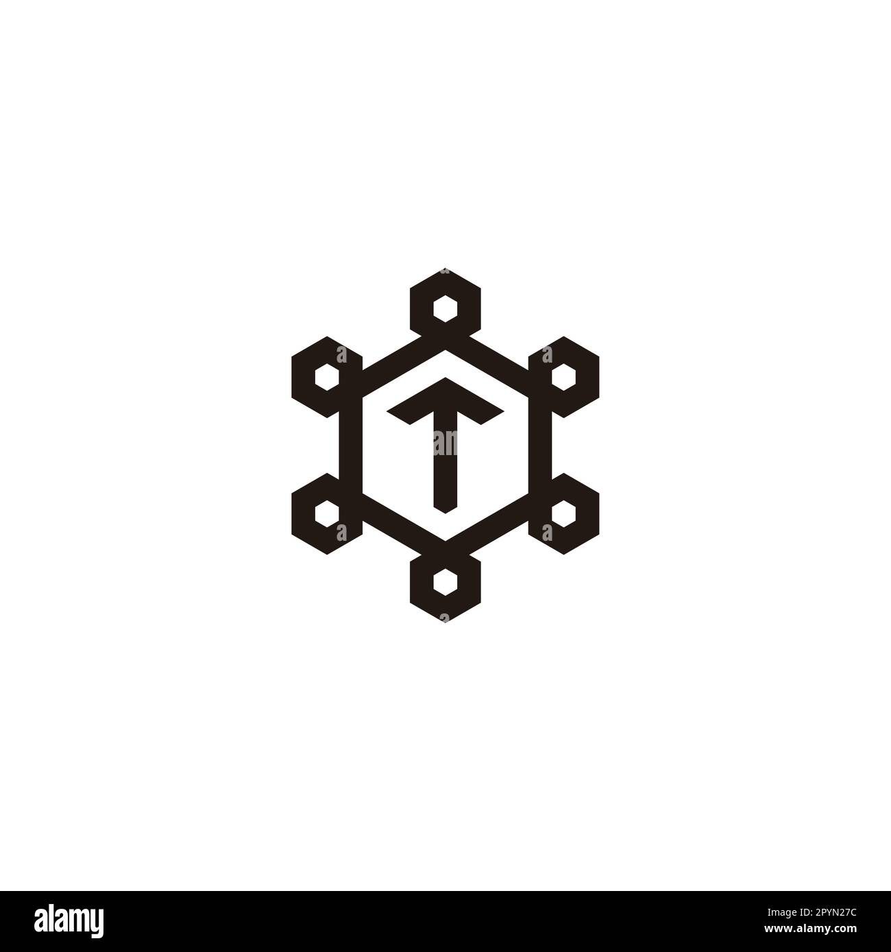 Letter T hexagon frame, hexagonal geometric simple symbol logo vector Stock Vector Image & Art ...