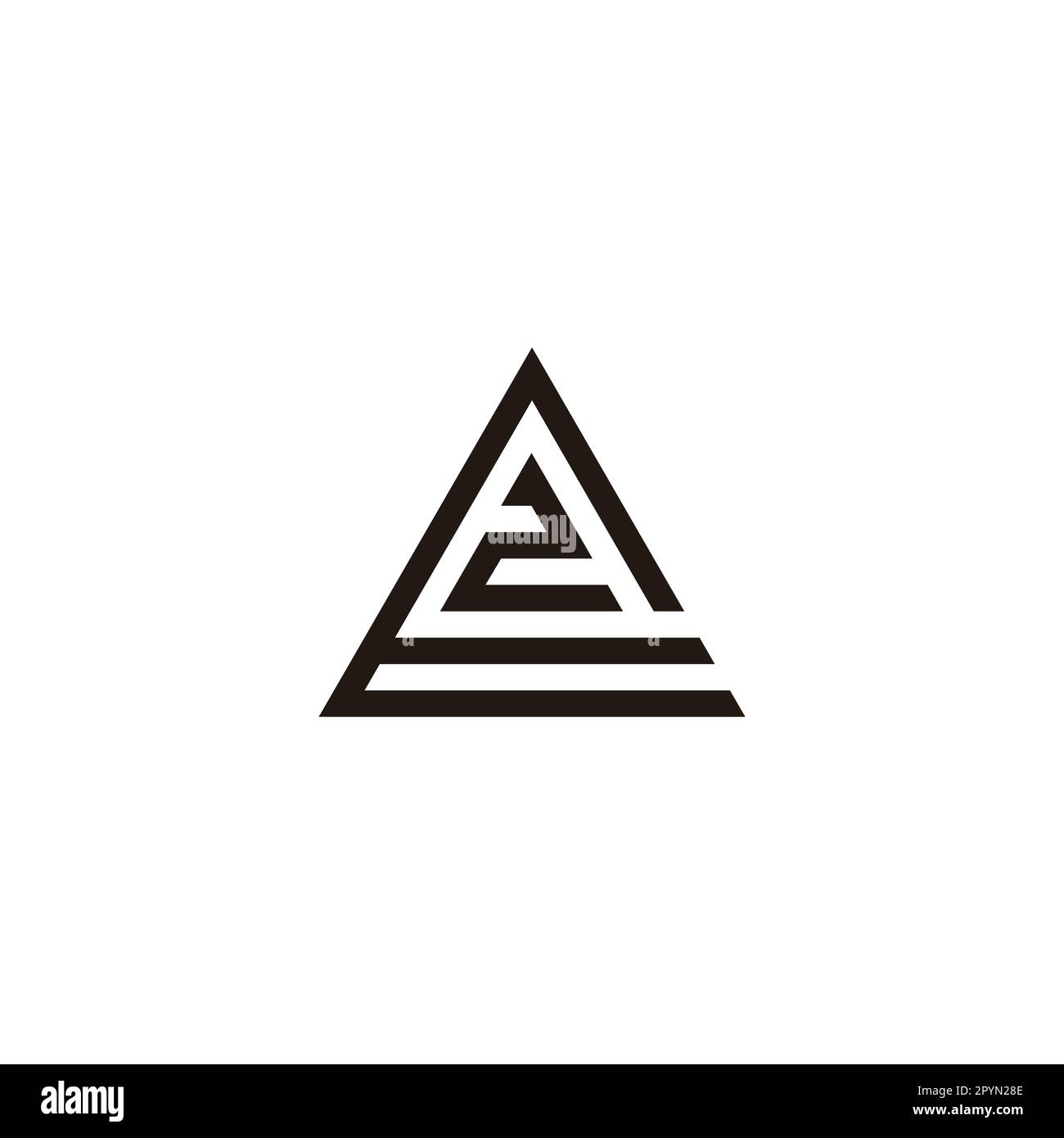 Number 2 in letter E, triangle geometric simple symbol logo vector ...
