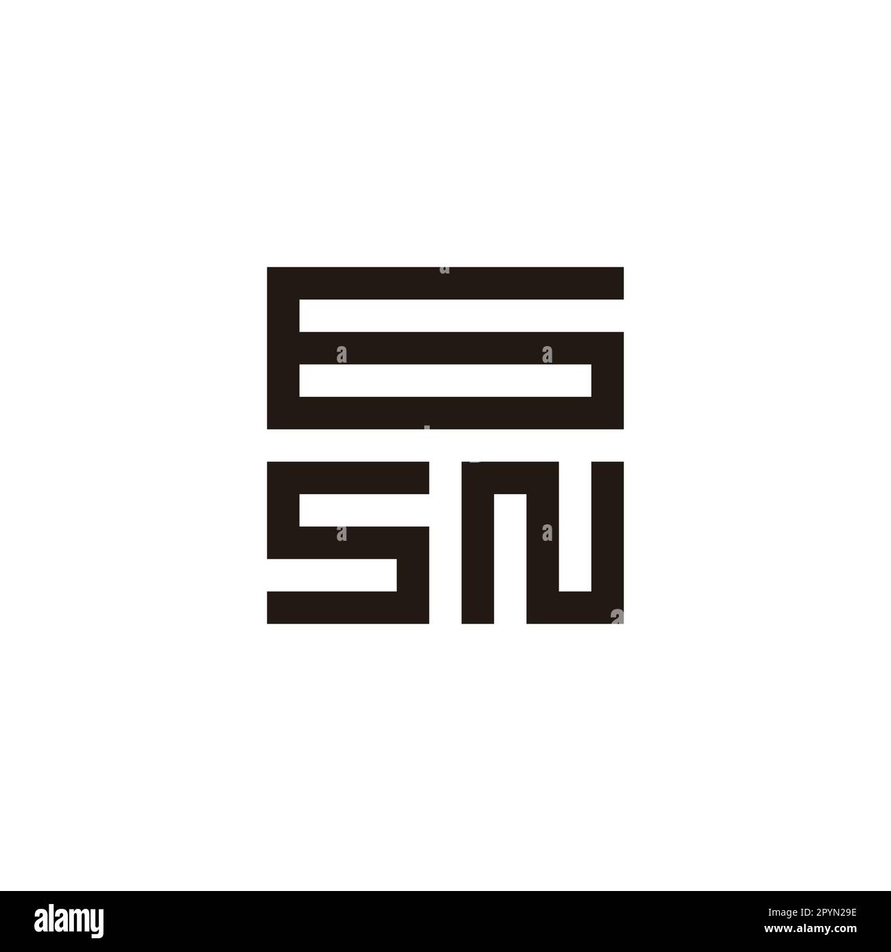 Letter S, N and number 6 square geometric simple symbol logo vector Stock Vector Image & Art - Alamy