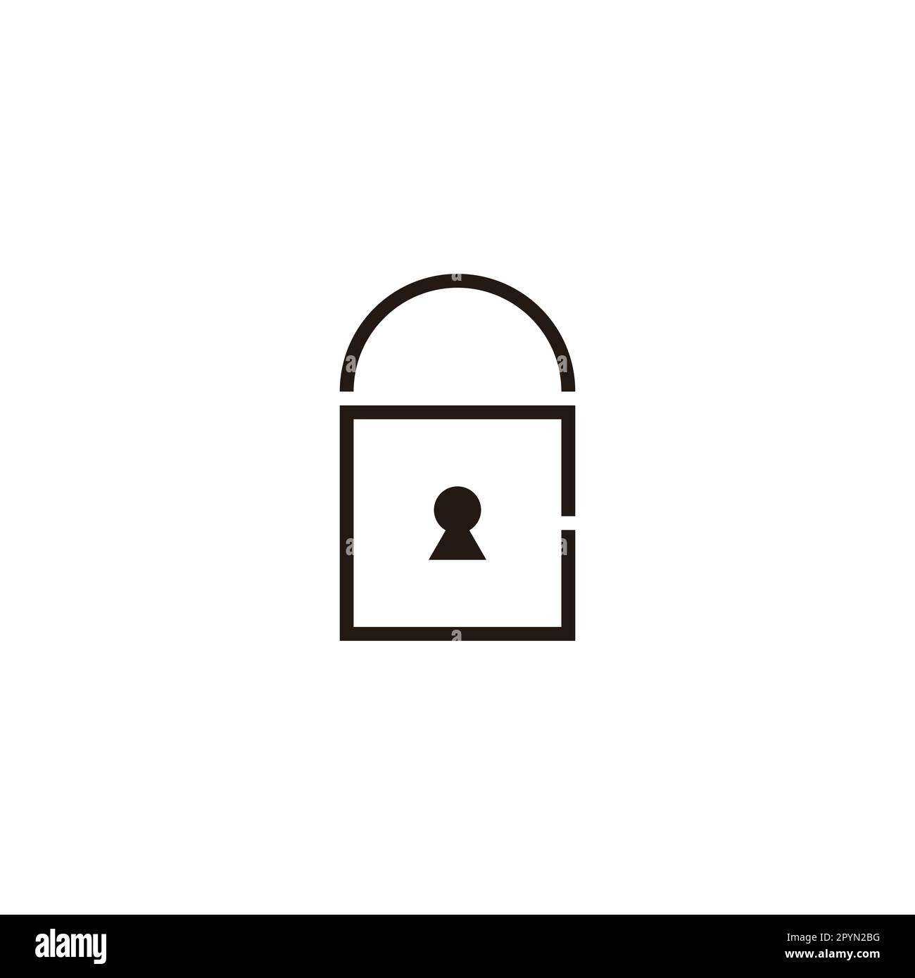 Letter C padlock, square line geometric simple symbol logo vector Stock ...