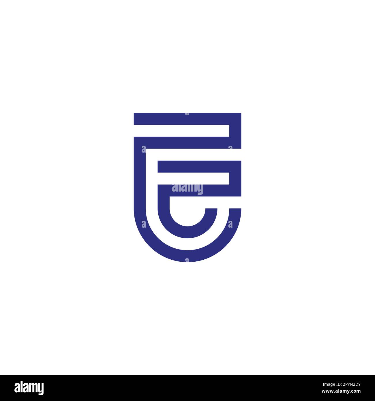 Double number 2, shield line geometric simple symbol logo vector Stock ...