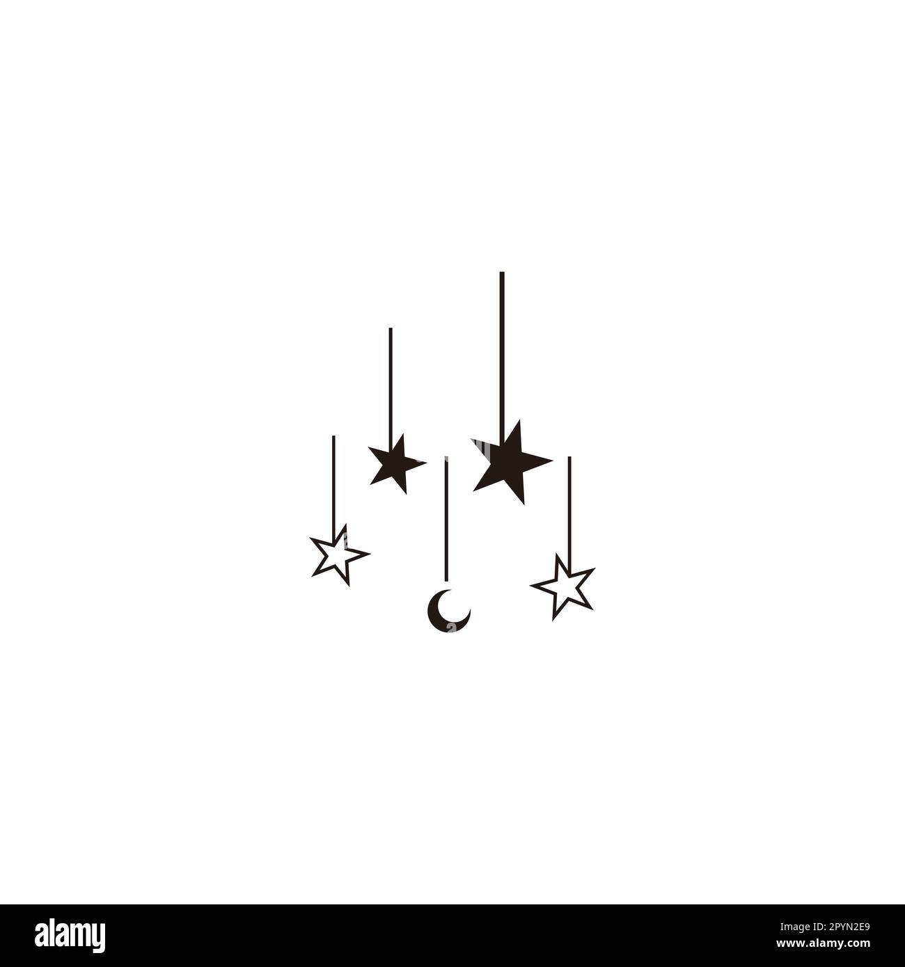 Stars, crescent, ramadan, geometric symbol simple logo vector Stock ...