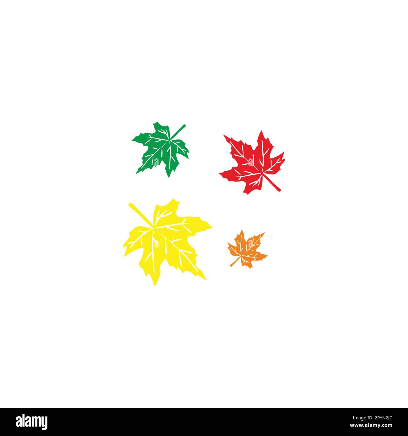 Leaves, spring season, colorful geometric symbol simple logo vector ...