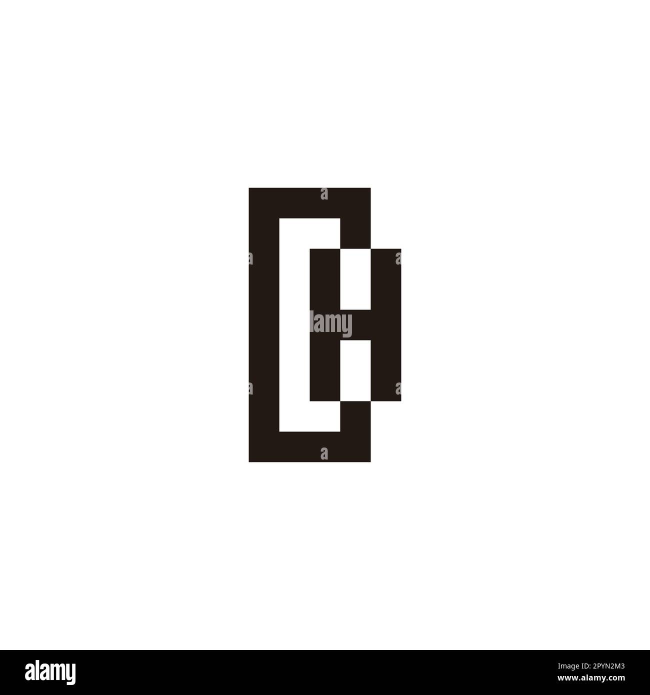 Letter CH combination, square geometric simple symbol logo vector Stock ...