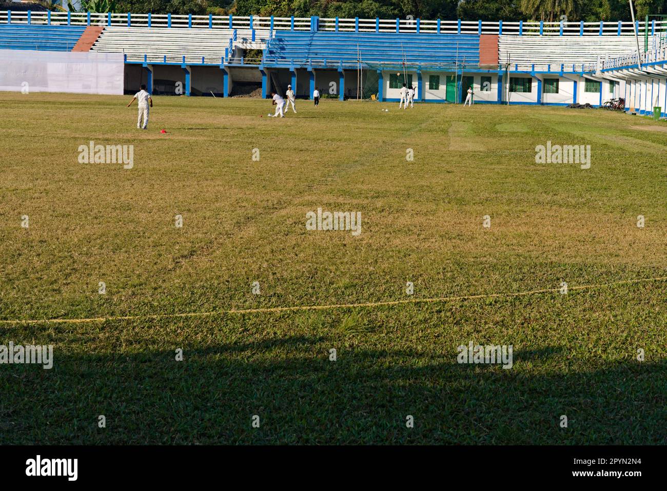 small kids playing cricket in stadium playground in india Stock Photo ...