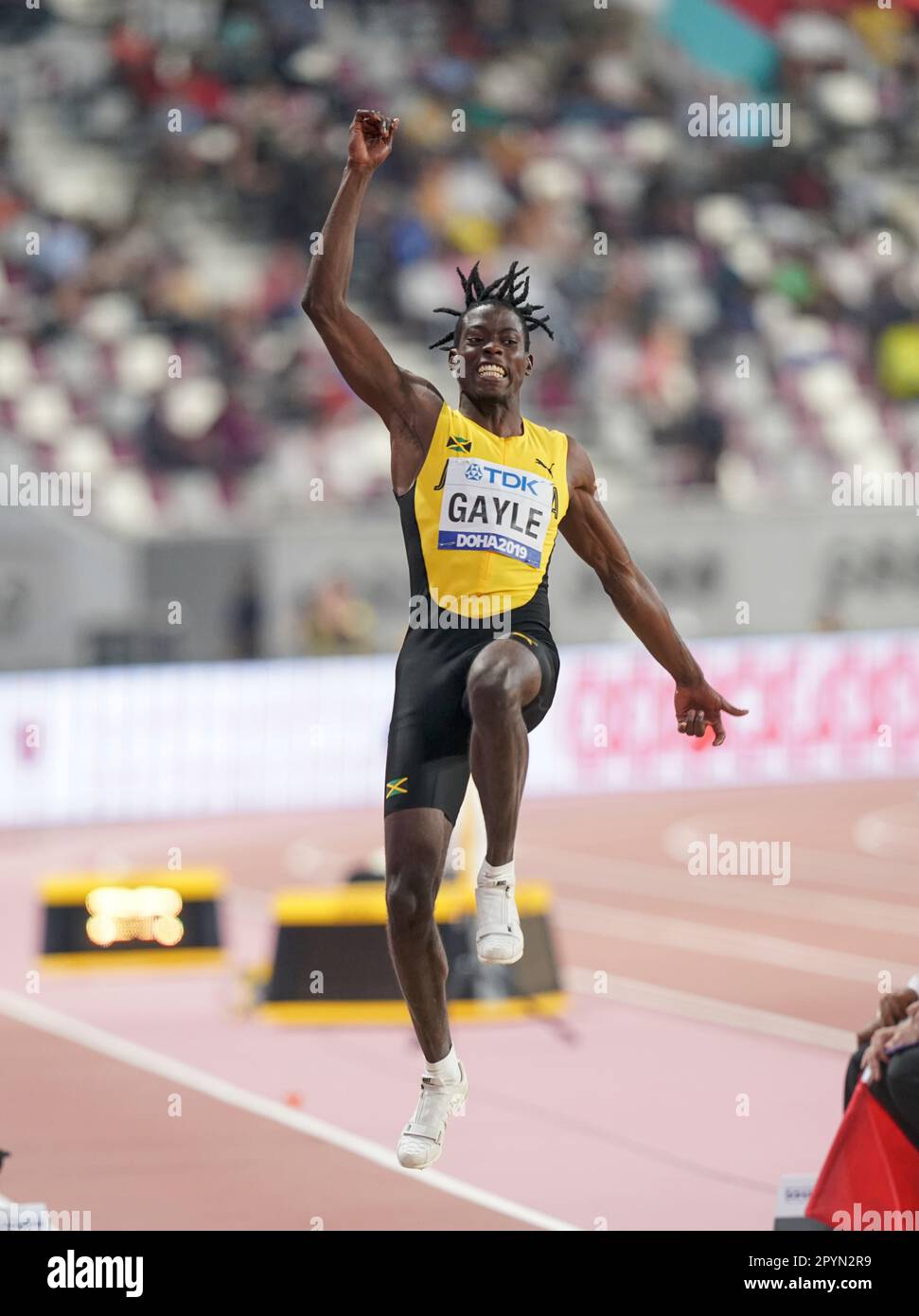 Tajay Gayle in the long jump at the Doha 2019 World Athletics Championships Stock Photo - Alamy