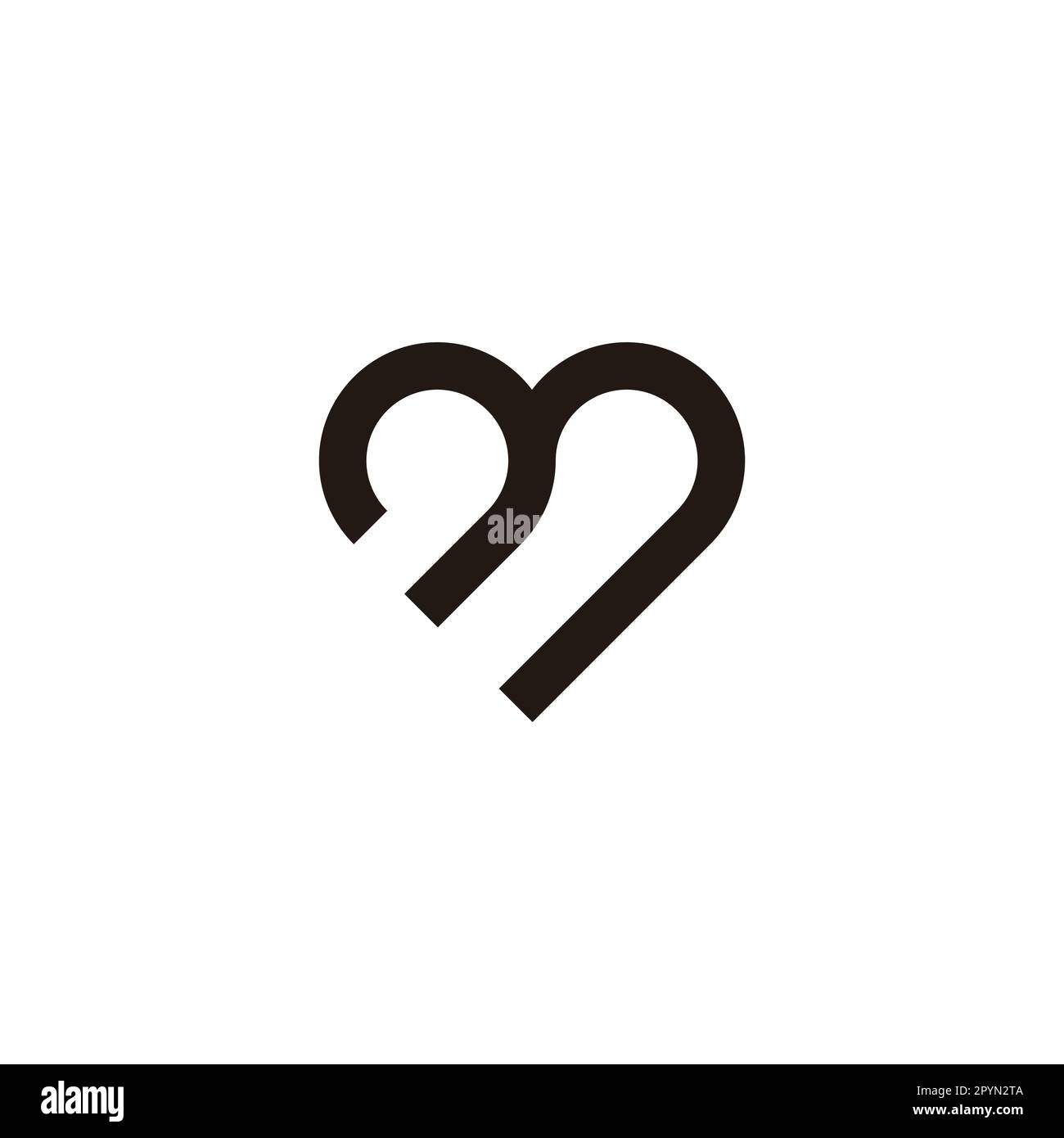 Heart, outline curve geometric simple symbol logo vector Stock Vector ...