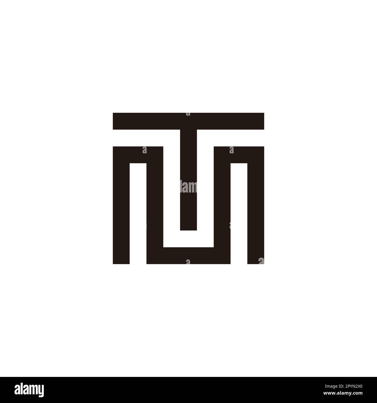 Letter T and M, square combination geometric simple symbol logo vector ...