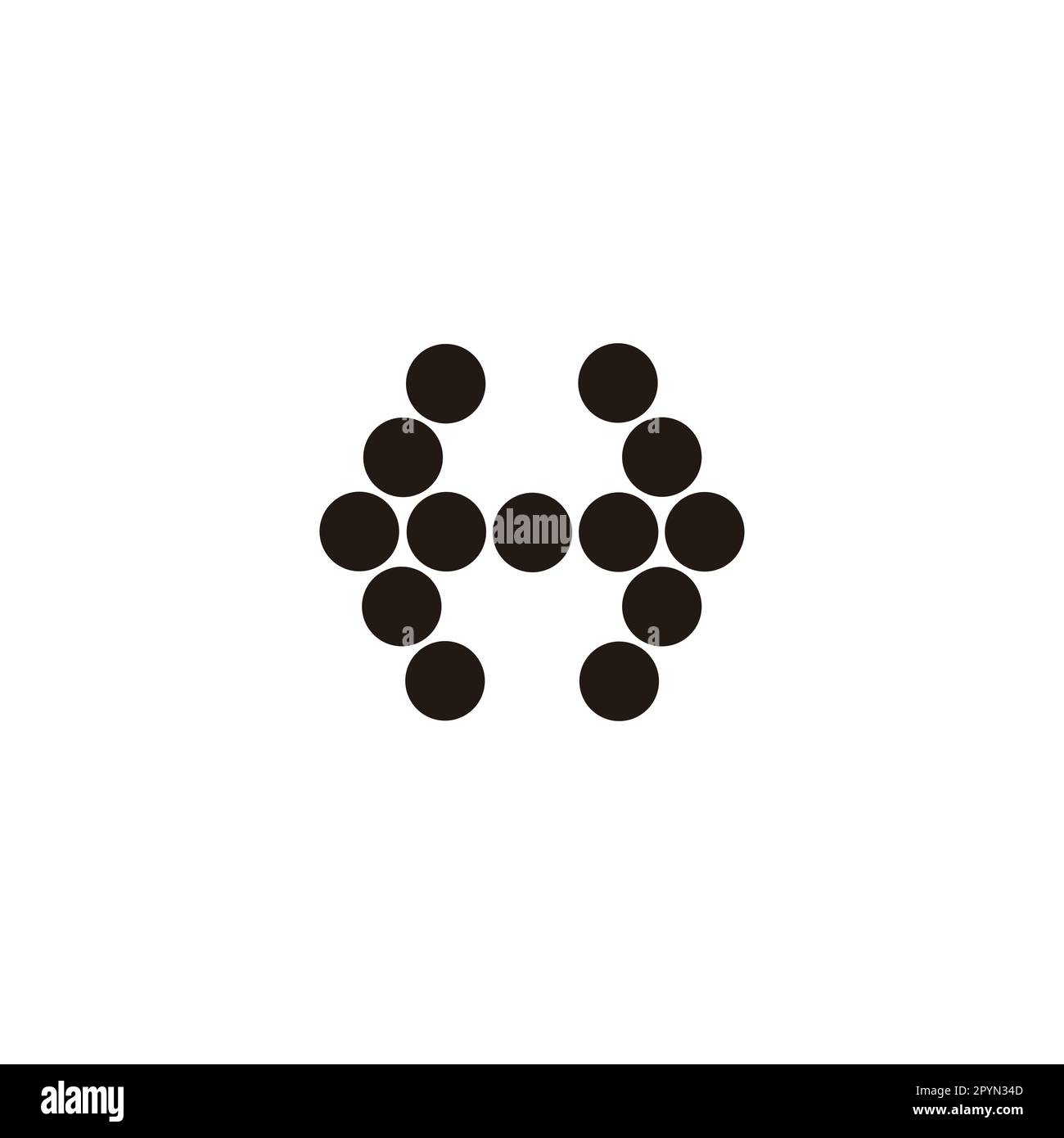 Letter H circles, hexagon geometric simple symbol logo vector Stock ...