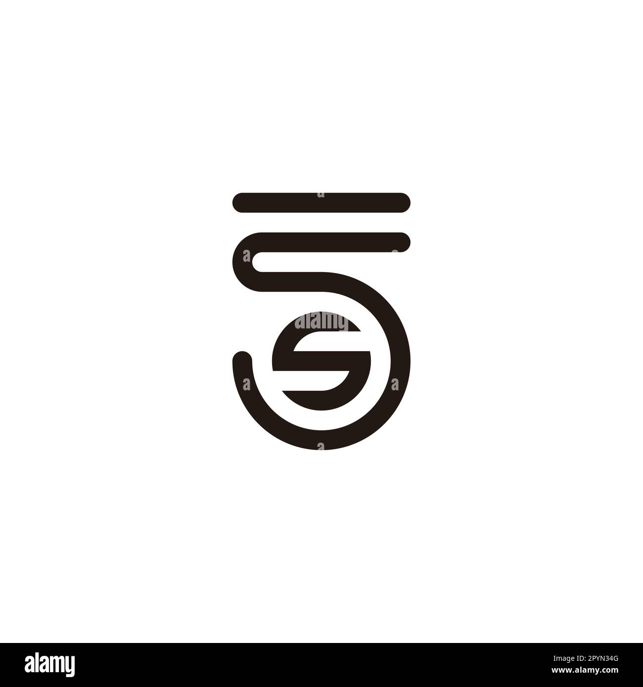 Letter s in number 5, line simple symbol logo vector Stock Vector Image ...