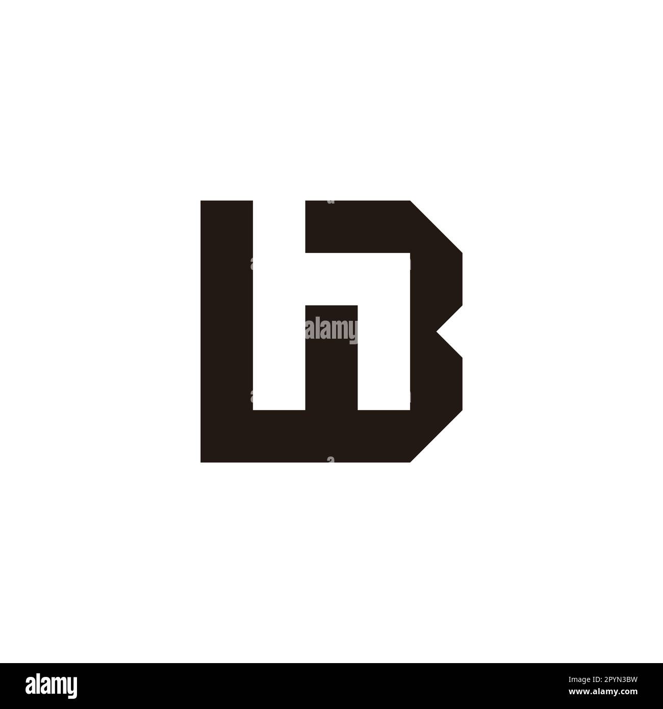 Letter h shaped B square geometric simple symbol logo vector Stock ...