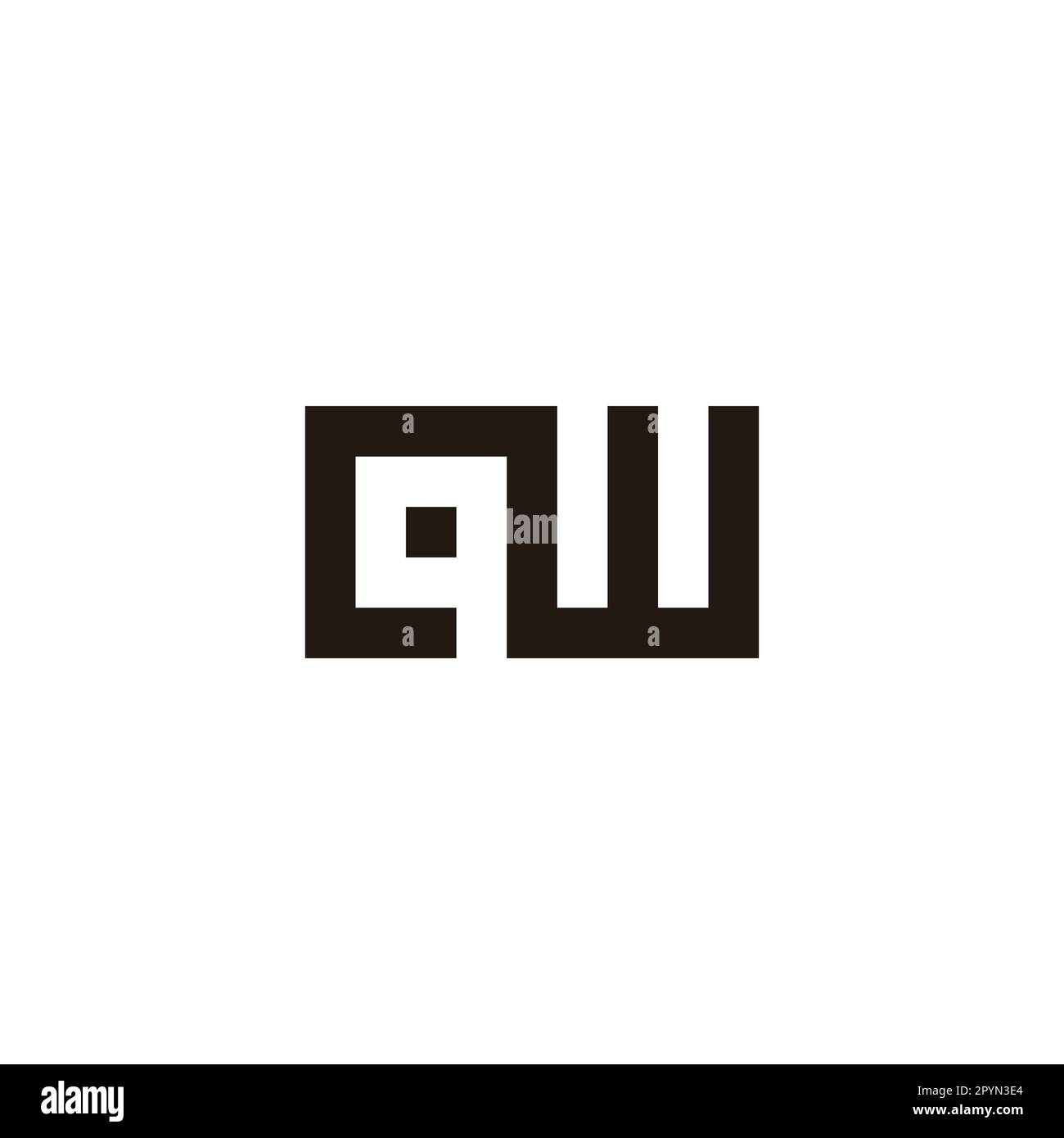 Letter qw square, dot geometric simple symbol logo vector Stock Vector ...