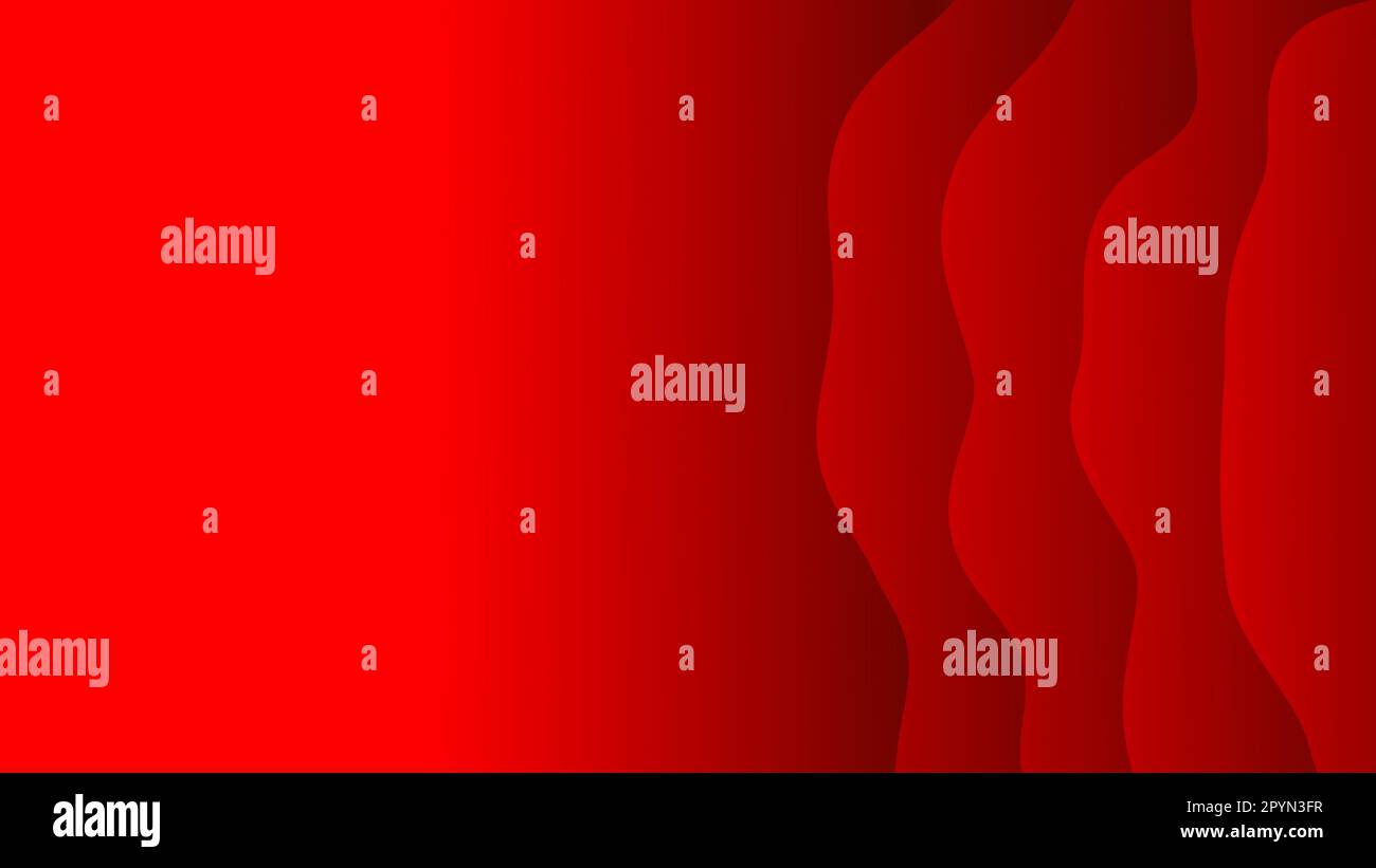 deep red gradient mild curved figures - abstract 3D illustration Stock ...