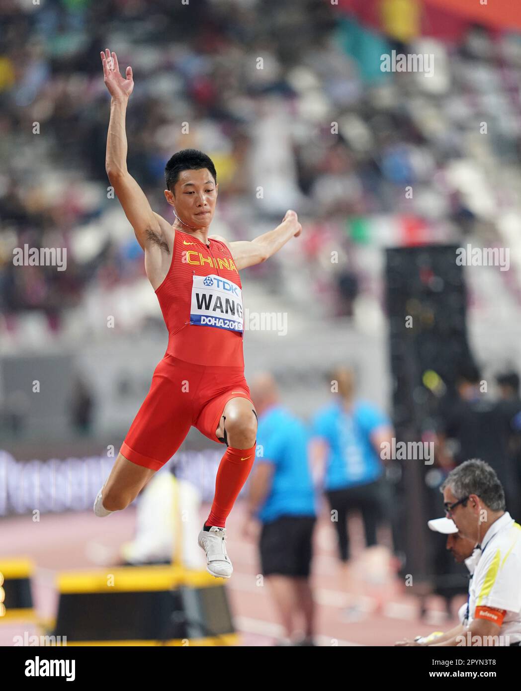 Wang Jianan in the long jump at the Doha 2019 World Athletics Championships Stock Photo - Alamy